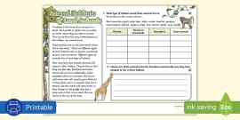 Natural Habitat of Animals - Activity Sh (teacher made)