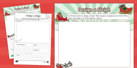 Design A Santa Sleigh Template Activity - Christmas - Twinkl