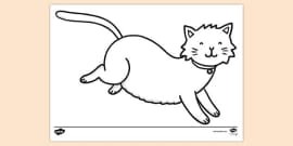 FREE! - Ginger Cat Outline Colouring Sheet | Twinkl Resources
