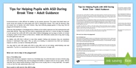 Five Things to Know About ASD Information Sheets - ASD, autism spectrum