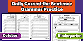 April Daily Correct the Sentence Grammar Practice
