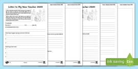 Dear New Teacher Worksheet / Worksheet - KS2 Transition Resources