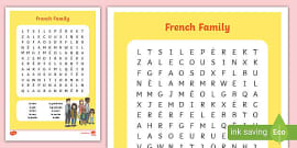 French Lesson Family - French la famille worksheet - French