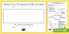 Thank You Word Search Gift Booklet (teacher made) - Twinkl
