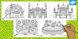 Lembar Mewarnai 5 Pilar Islam atau 5 Rukun Islam - Twinkl