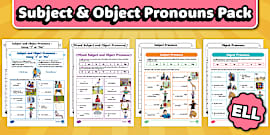 * NEW * Subject Pronouns Worksheet for ELL