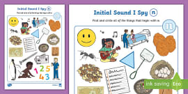 Initial Sound I Spy Activity Letter M Worksheet - Twinkl