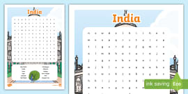 India Word Cards (teacher made) - Twinkl