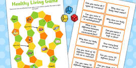 Healthy Eating and Living Board Game (teacher made)