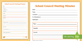 School Council Meeting Agenda Template (teacher made)