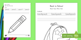 FREE! - School Bag Cut and Paste - Back to School Craft Activity