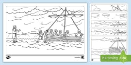 Jesus Walks on Water Bible Story Sequencing Cards - Twinkl