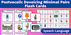 Prevocalic Voicing Minimal Pairs Flash Cards for SLP