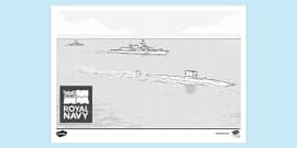 FREE! - Navy Ship Colouring | Colouring Sheets - Twinkl
