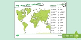 Map o'r Byd (teacher made) - Twinkl