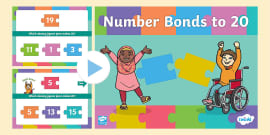 Numicon Shapes Number Bonds of 20 PowerPoint (teacher made)
