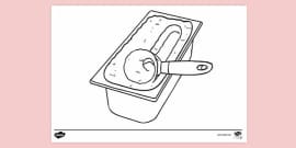 FREE! - Ice Cream Tub Colouring | Colouring Sheets - Twinkl