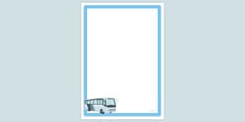 FREE! - Simple Blank Coach Bus Page Border | Page Borders | Twinkl
