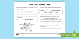 Past Tense Words - Laugh Worksheet (teacher made) - Twinkl