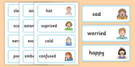 Indonesian Feelings and Emotions Word Cards (teacher made)