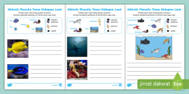 Aktiviti Menyurih Corak Tema Hidupan Laut - Twinkl