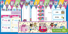 Birthday Word Mat - ESL Birthday Vocabulary (teacher made)