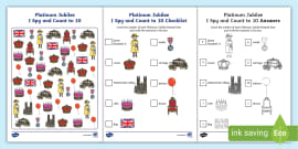 👉 Queen Elizabeth II Platinum Jubilee Counting Activity