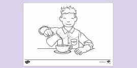 FREE! - Pouring Water In a Bowl - Colouring Sheet