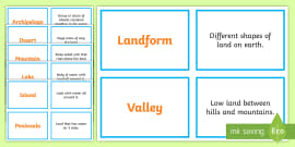 Landforms Cut and Paste Sorting Activity - Social Studies