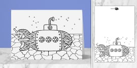 Submarine Cut-Out,submarine display (Teacher-Made) - Twinkl