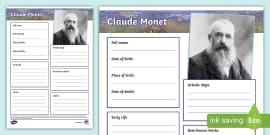 Claude Monet Word Mat - Twinkl