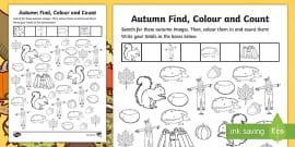A Sense of Autumn Colour by Number Worksheet / Worksheet
