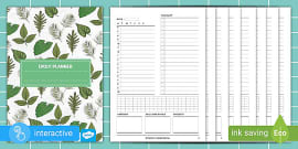 Daily Planner Template Sheets - Teaching Resource