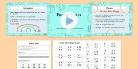 Rainbow Factor Pairs (teacher made)