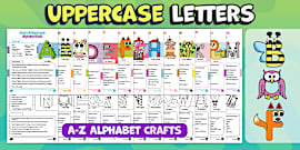 Letter M Uppercase Alphabet Craft (teacher made) - Twinkl