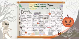 FREE! - Random Acts of Kindness Calendar | Editable Calendar