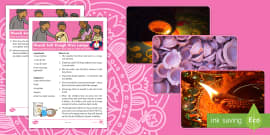 Diwali Colour-in Diya Lamps (teacher made)