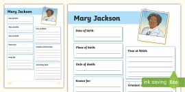 KS2 Katherine Johnson Fact File Template - Twinkl