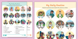 My Daily Routine Cut and Paste Sequence Activity - Twinkl