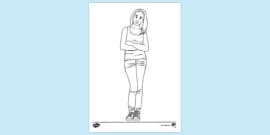 FREE! - Teenage Boy Standing Speaking Colouring | Colouring Sheets