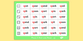 'sp' Blend Read and Write Worksheet (teacher made)