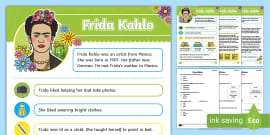 Frida Kahlo Fact File,Frida Kahlo (teacher made) - Twinkl