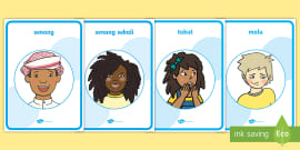 Indonesian Feelings and Emotions Matching Cards - Twinkl