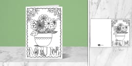 Mother's Day Pictures to Colour - Mindfulness Colouring Card