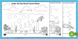 Under the Sea Pencil Control Sheet (teacher made) - Twinkl