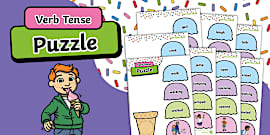 Past, Present & Future Verb Tense Time Machine Game