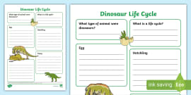 Dinosaur Fact File Template (teacher made) - Twinkl