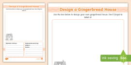 Gingerbread House Design and Write Activity (teacher made)