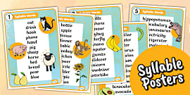 The 7 Different Syllable Types Display Poster