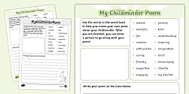 Life of a Childminder Poem (teacher made) - Twinkl